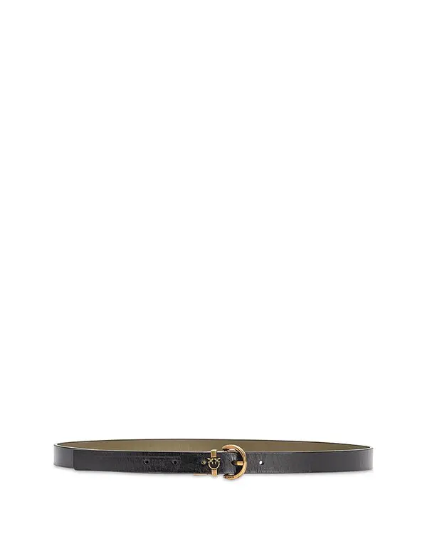 Pinko Love Berry H2 Reversible Belt - Black/ Green
