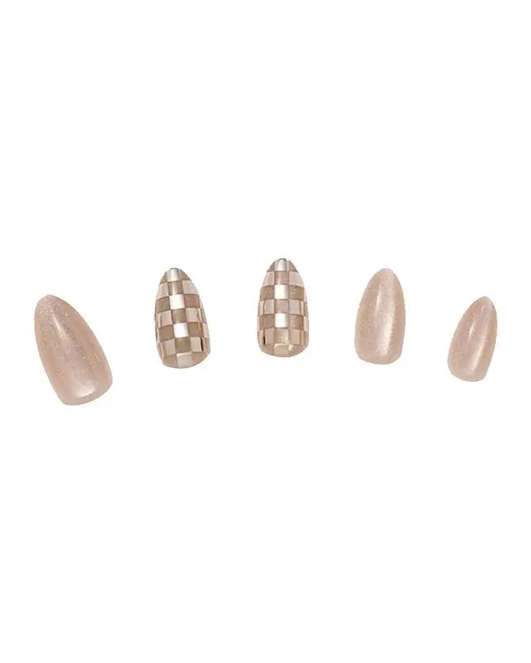 NAIL REFORMATION Press On Nails - Metallic Grid