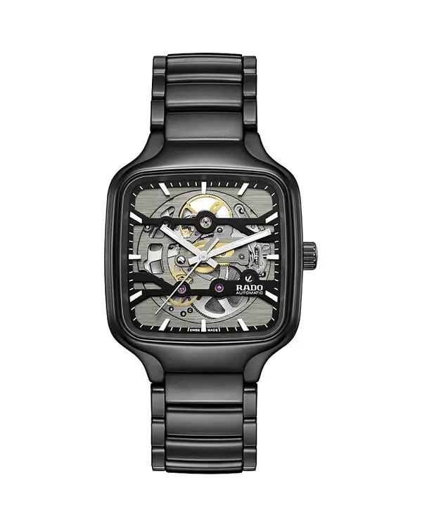 RADO True Square Automatic Watch, 38mm - Black/black