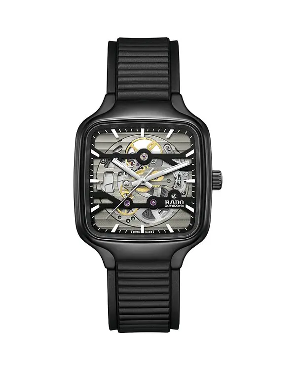 RADO True Square Automatic Watch, 38mm - Black/black