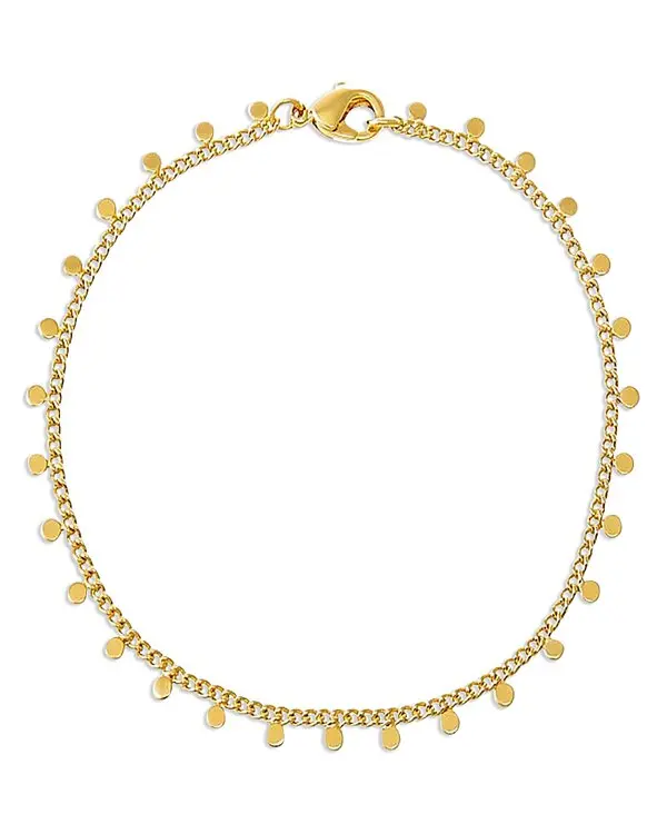BY ADINA EDEN Solid Dangling Discs Cuban Link Bracelet - Gold