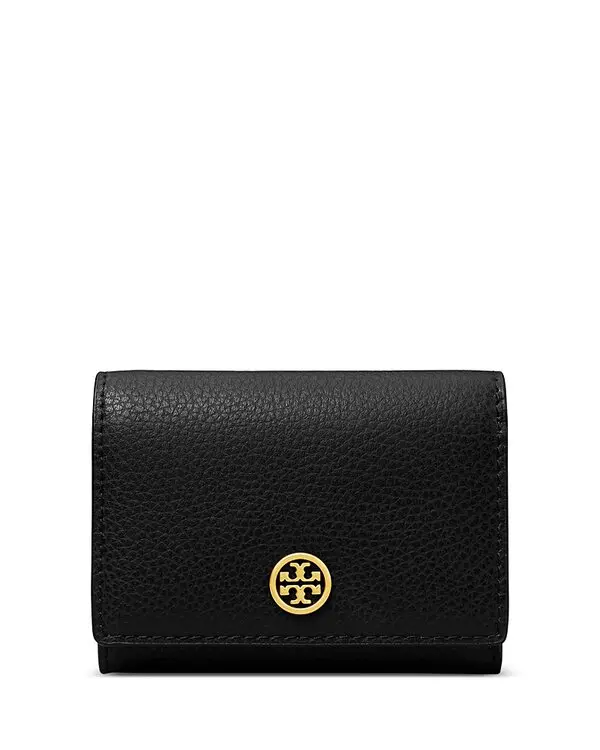 Tory Burch Robinson Leather Business Card Case - Black