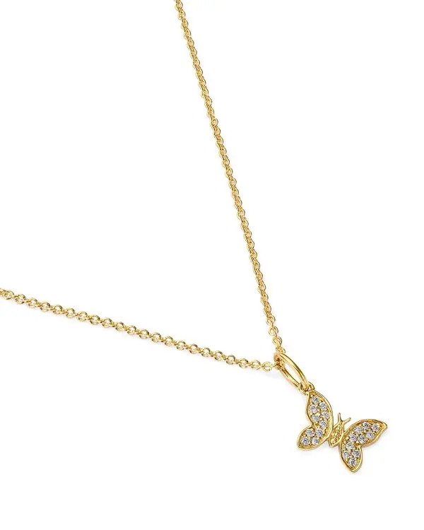 SYDNEY EVAN 14k Yellow Diamond Butterfly Pendant Necklace