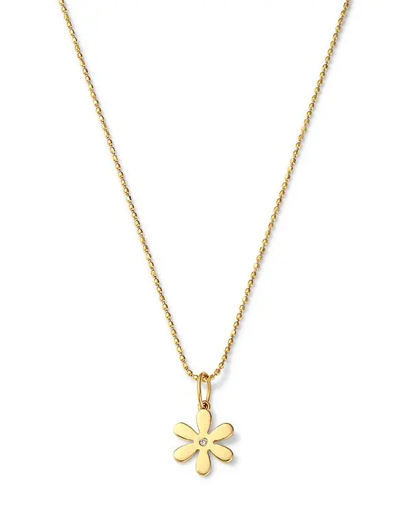 SYDNEY EVAN 14k Yellow Diamond Daisy Pendant Necklace - Gold