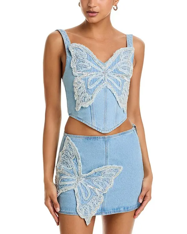 PatBO Camila Coelho Denim Top