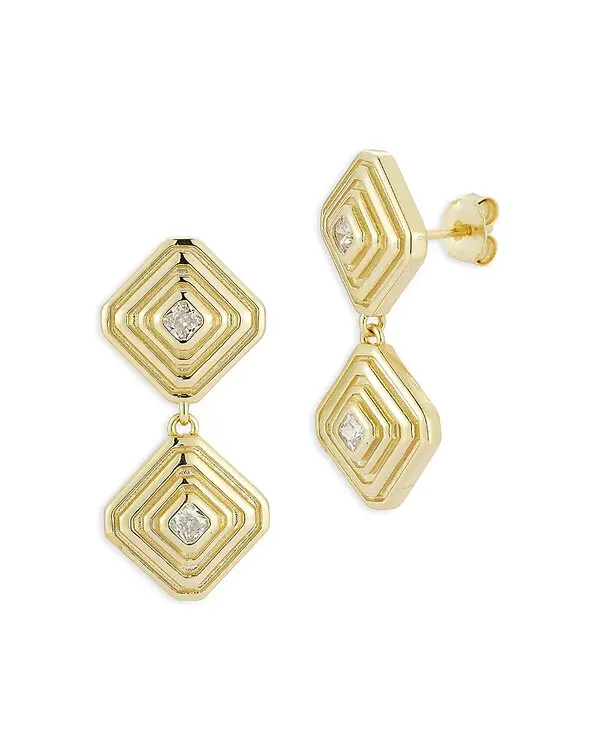 Aqua Vintage Drop Earrings - Gold