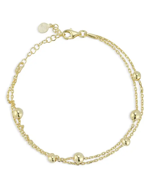 Aqua Double Layer Ball Bracelet - Gold