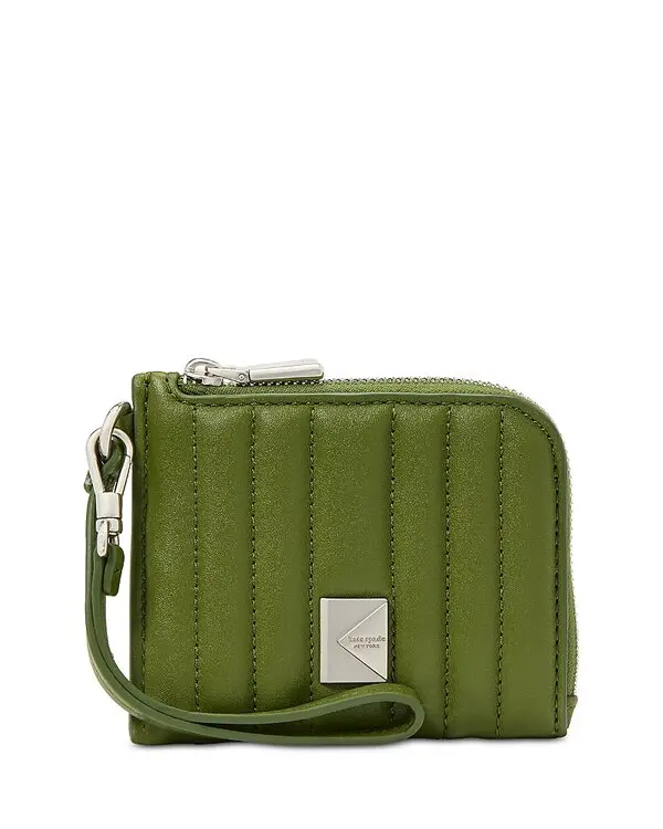 Kate Spade New York Deco Quilted Leather Coin Card Case Wristlet - Jungle Vine