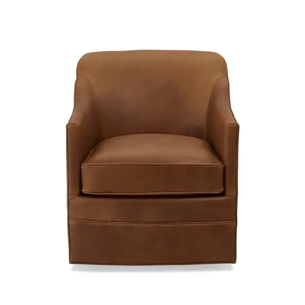 MASSOUD Luella Leather Swivel Chair
