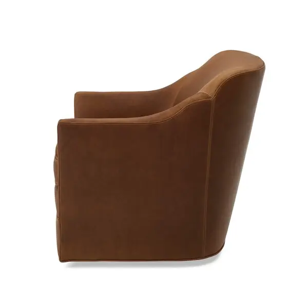 MASSOUD Luella Leather Swivel Chair