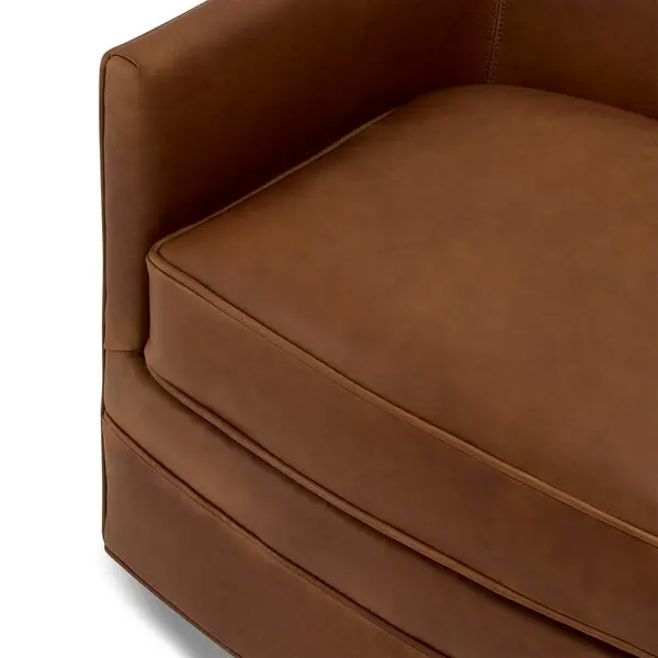 MASSOUD Luella Leather Swivel Chair