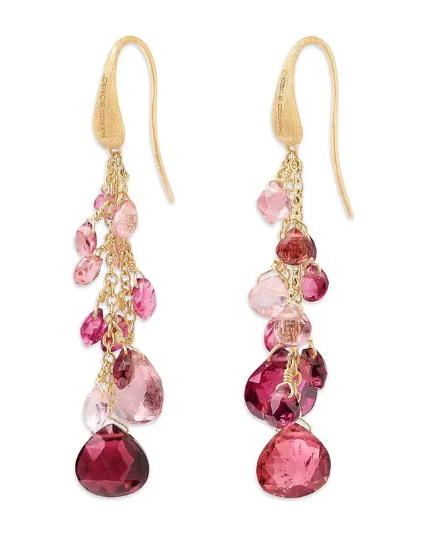 Marco Bicego 18k Yellow Gold Paradise Pink Tourmaline Earrings - Pink/gold