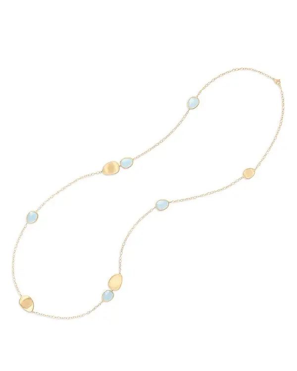 Marco Bicego 18k Yellow Gold Aquamarine Lunaria Necklace - Gold/aquamarine