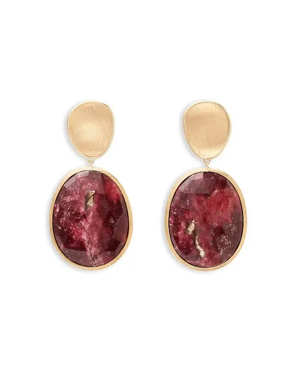 Marco Bicego 18k Yellow Gold Lunaria Thulite Oval Drop Earrings - Gold/thulite
