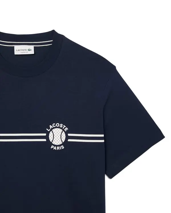 Lacoste Embroidered Jersey Tee - Navy Blue