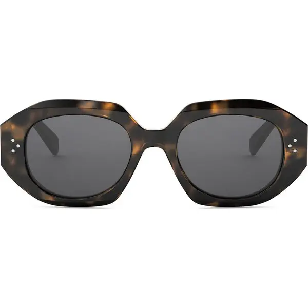 Celine Bold 3 Dots Geometric Sunglasses - Blonde Havana / Smoke