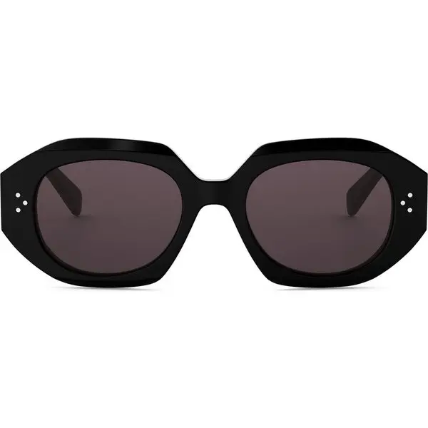 Celine Bold 3 Dots Geometric Sunglasses - Shiny Black / Violet