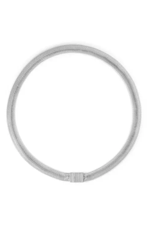 IVI LOS ANGELES Liz Herringbone Chain Necklace - Silver