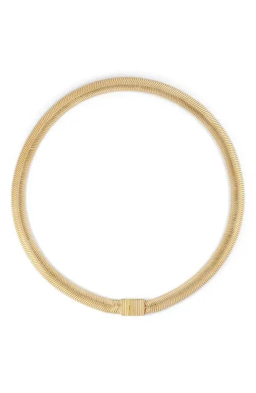 IVI LOS ANGELES Liz Herringbone Chain Necklace - Yellow Gold