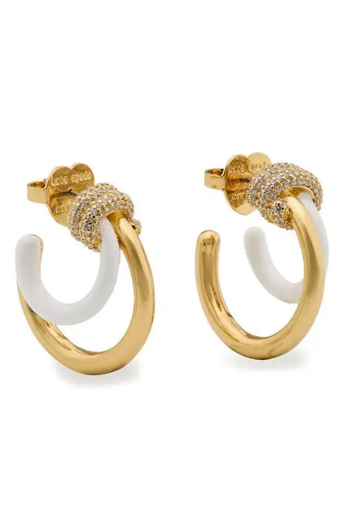 Kate Spade New York Layered Hoop Earrings - Gold/ White