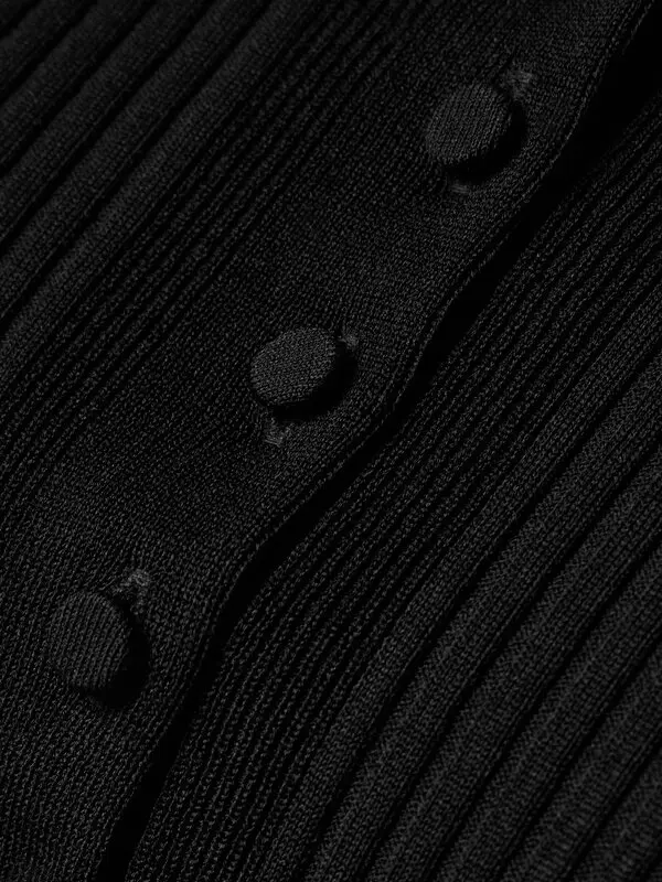Proenza Schouler Ribbed-knit Cardigan With Smooth Panelled Contrast