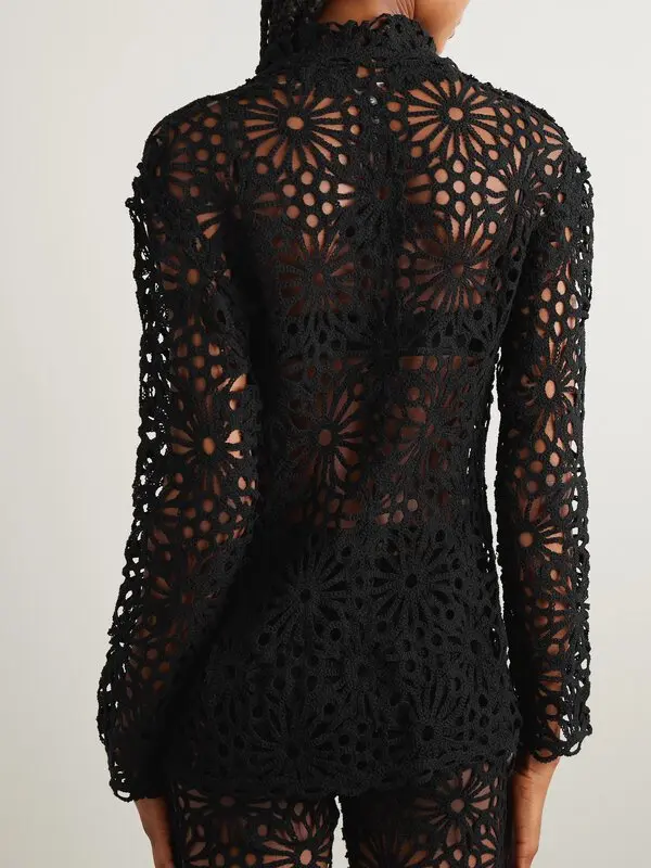 Norma Kamali Cotton-blend Open-knit Jacket