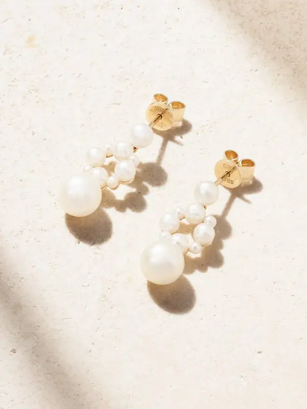 Sophie Bille Brahe Nebula 14-karat Recycled Pearl Earrings - Gold