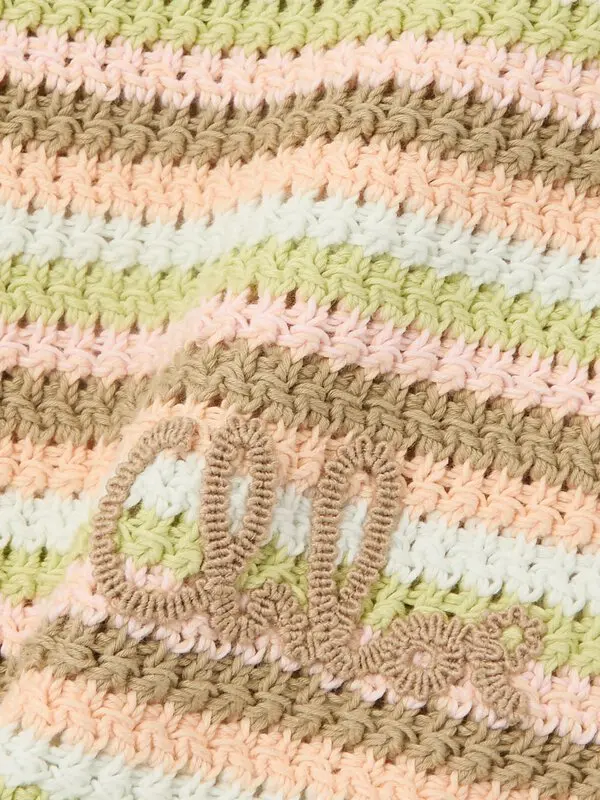 Chloé Embroidered Striped Crocheted Cotton Shorts - Neutrals