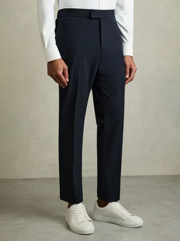 REISS Slim-fit Drawstring Trousers - Navy