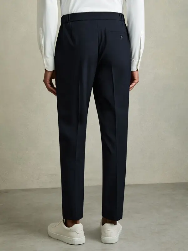 REISS Slim-fit Drawstring Trousers - Navy