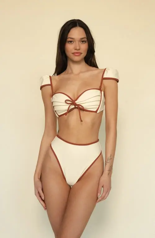 MONTCE Paula Contrast Binding High-waist Bikini Bottom