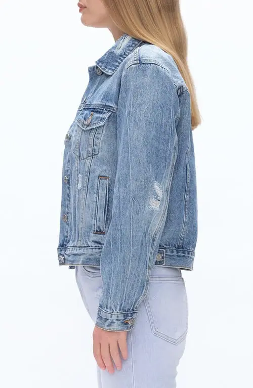 BAYEAS Distressed Denim Trucker Jacket