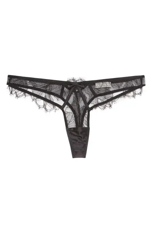 FLEUR DU MAL Sophie Lace Thong - Black