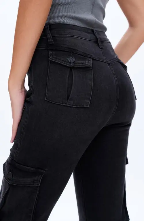 BAYEAS High Waist Flare Cargo Jeans