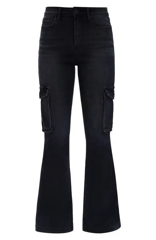 BAYEAS High Waist Flare Cargo Jeans