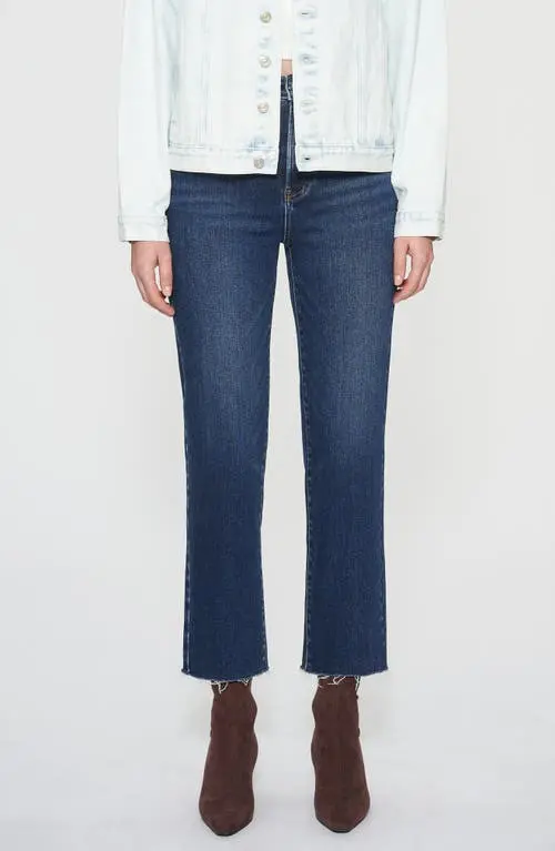 BAYEAS High-waist Slim Straight-leg Ankle Jeans - Deep Sea