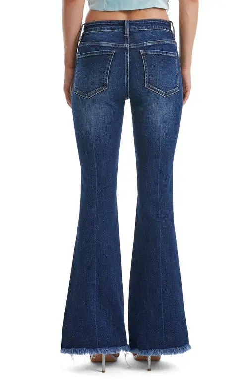 BAYEAS Frayed Mid-rise Flare Jeans