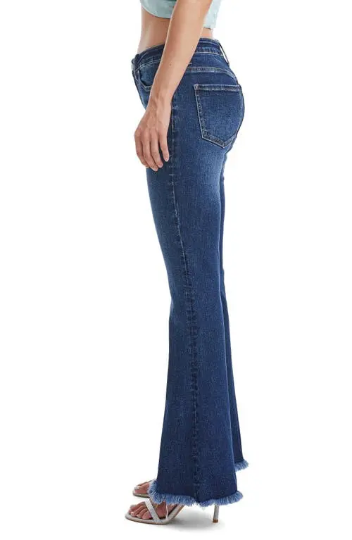 BAYEAS Frayed Mid-rise Flare Jeans
