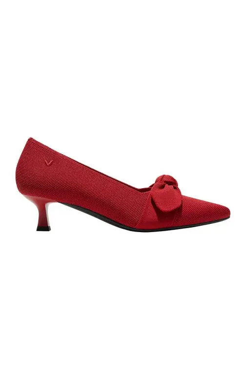 Vivaia Pointed-toe Kitten Heels With Bow Detailing - Ruby  Red