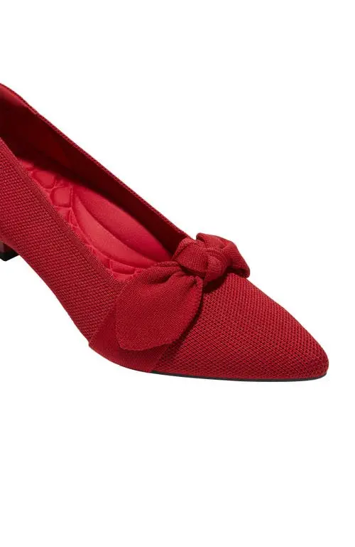 Vivaia Pointed-toe Kitten Heels With Bow Detailing - Ruby  Red