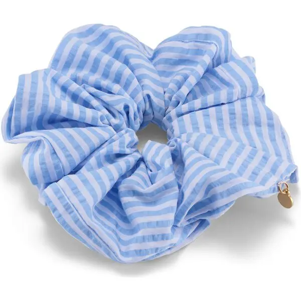 LELET NY Oversized Seersucker Amy Scrunchie - Sky Blue