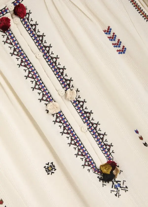 Isabel Marant Étoile Pelson Embroidered Woven Blouse