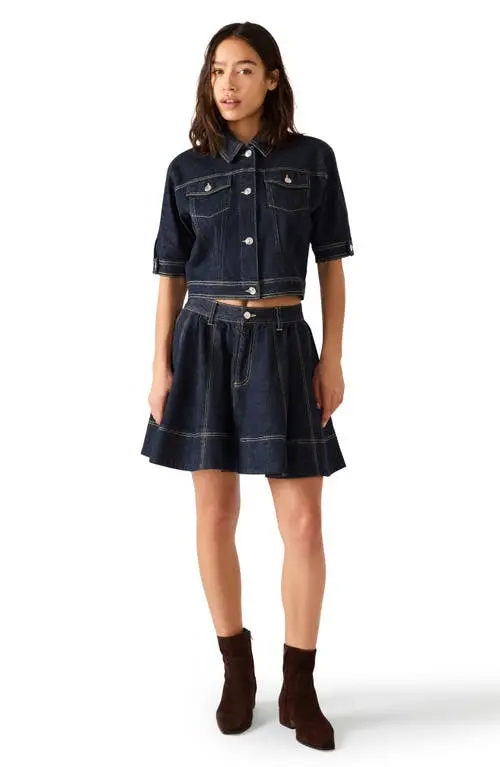 Steve Madden Elbow Sleeve Denim Trucker Jacket