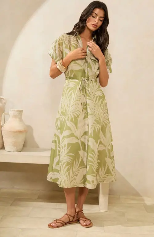 LIPSY Palm Print Midi Shirtdress