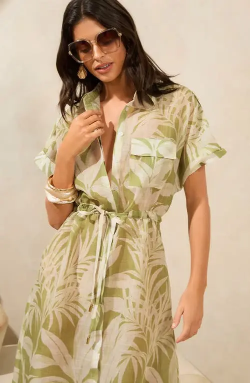 LIPSY Palm Print Midi Shirtdress