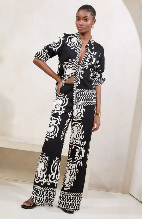 LIPSY Placement Print Button-up Shirt