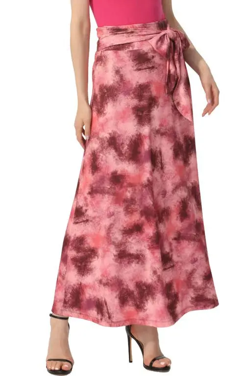 KIMI + KAI Printed Maxi Skirt With Belt - Rose