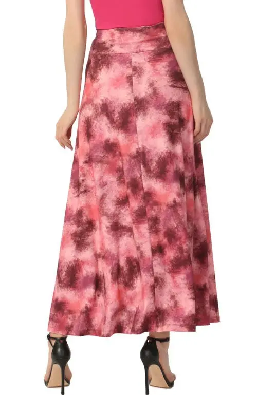 KIMI + KAI Printed Maxi Skirt With Belt - Rose