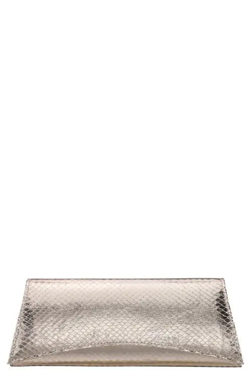 Nina Kallie Embossed Metallic Clutch - Platino