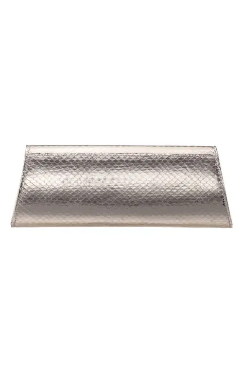 Nina Kallie Embossed Metallic Clutch - Platino
